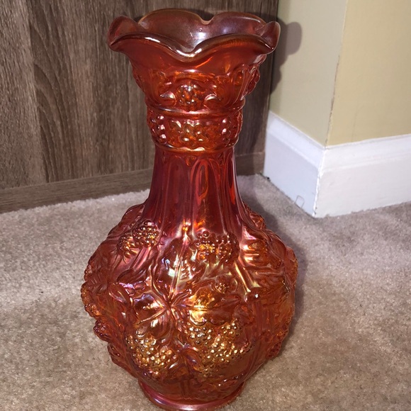 Imperial Glass | Accents | Loganberry Vase Carnival Glass Marigold By ...